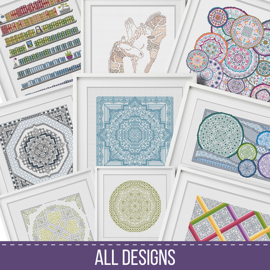 Blackwork Patterns & Cross Stitch Patterns – Peppermint Purple