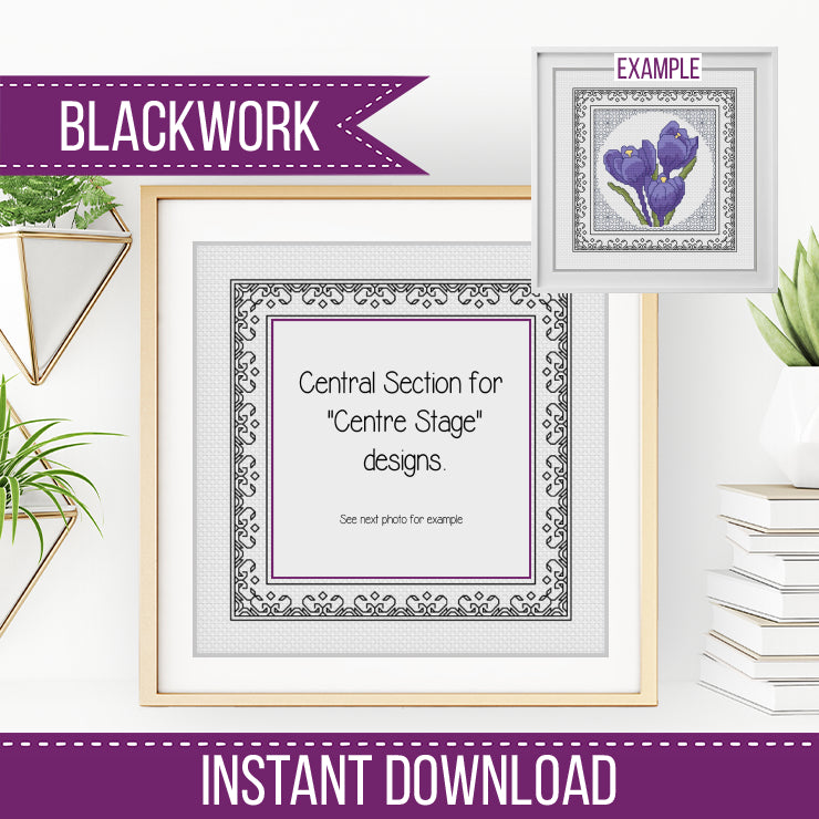 Centre Stage - Border 1; Blackwork Pattern - by Peppermint Purple