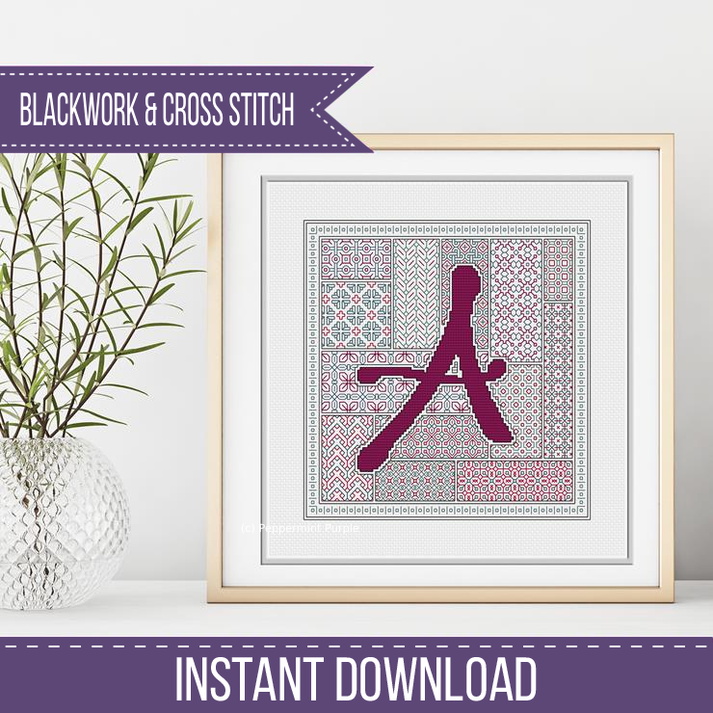 Blackwork Pattern - Blackwork Letters – Peppermint Purple