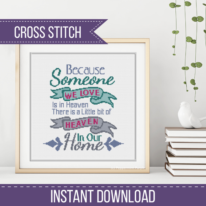 Memorial Cross Stitch Pattern – Peppermint Purple