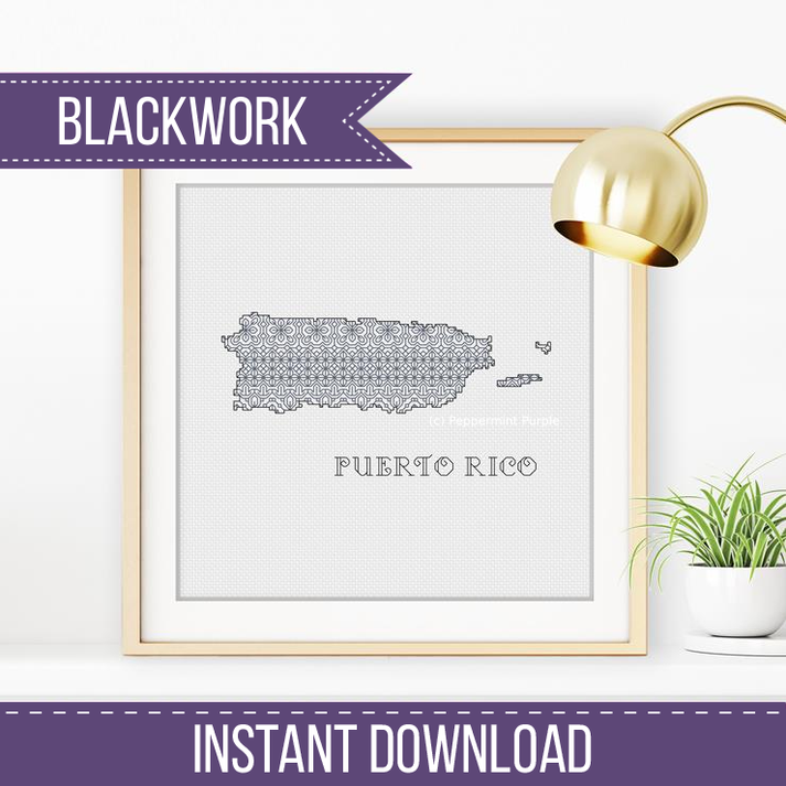Blackwork Pattern - Puerto Rico Blackwork Pattern – Peppermint Purple