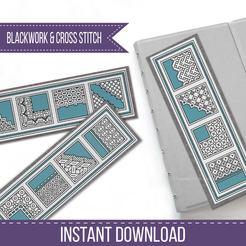 Blackwork Pattern - Bookmarks – Peppermint Purple