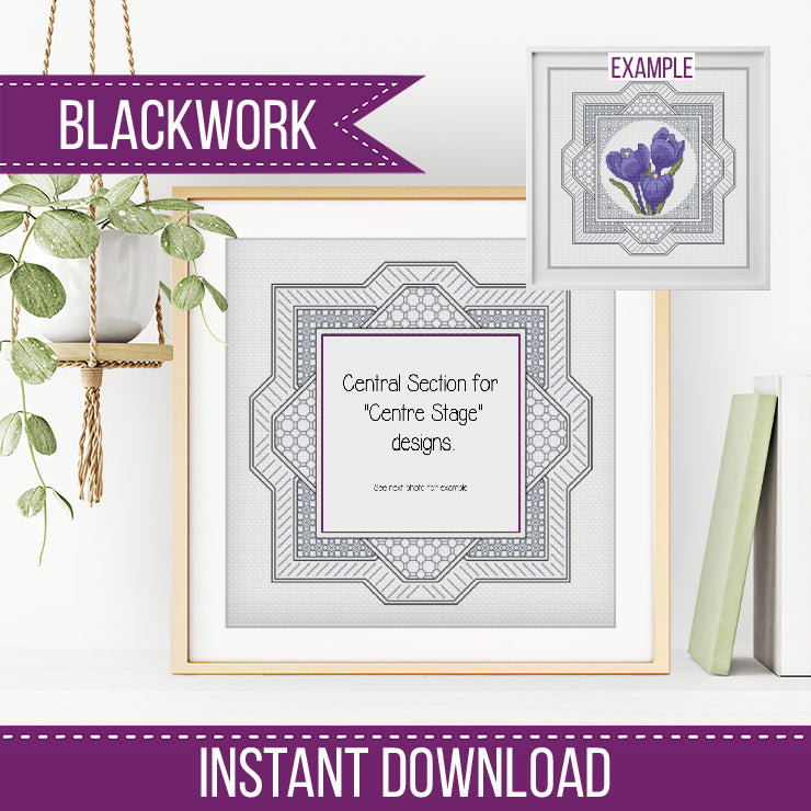Centre Stage - Border 4; Blackwork Pattern - by Peppermint Purple