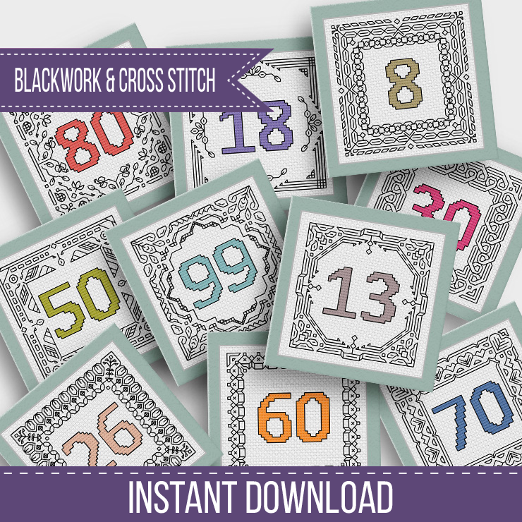 Blackwork Pattern - Art Deco Card Set – Peppermint Purple