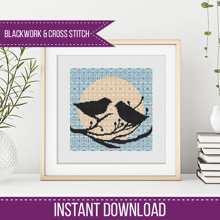 Birdsong; Blackwork Pattern - by Peppermint Purple