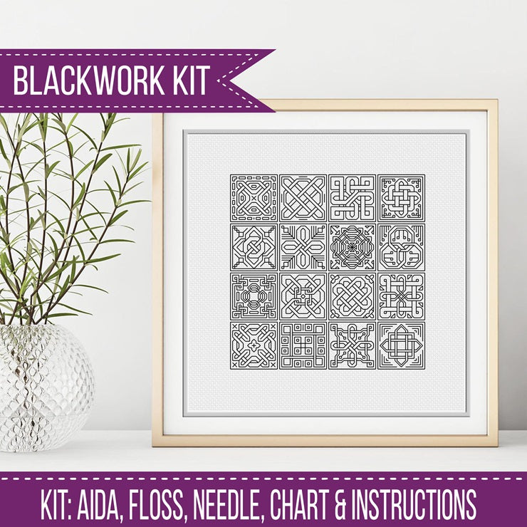 Celtic Knots Blackwork Kit; Blackwork Kit - by Peppermint Purple