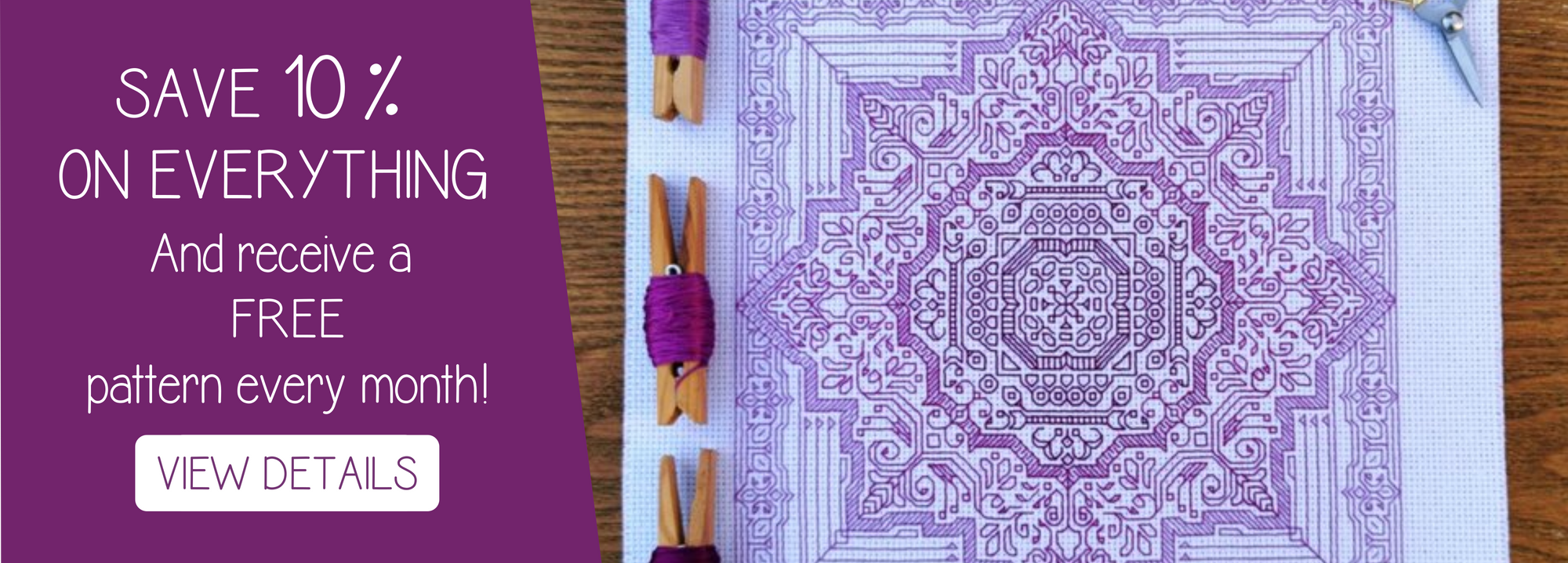 Blackwork Patterns & Cross Stitch Patterns – Peppermint Purple