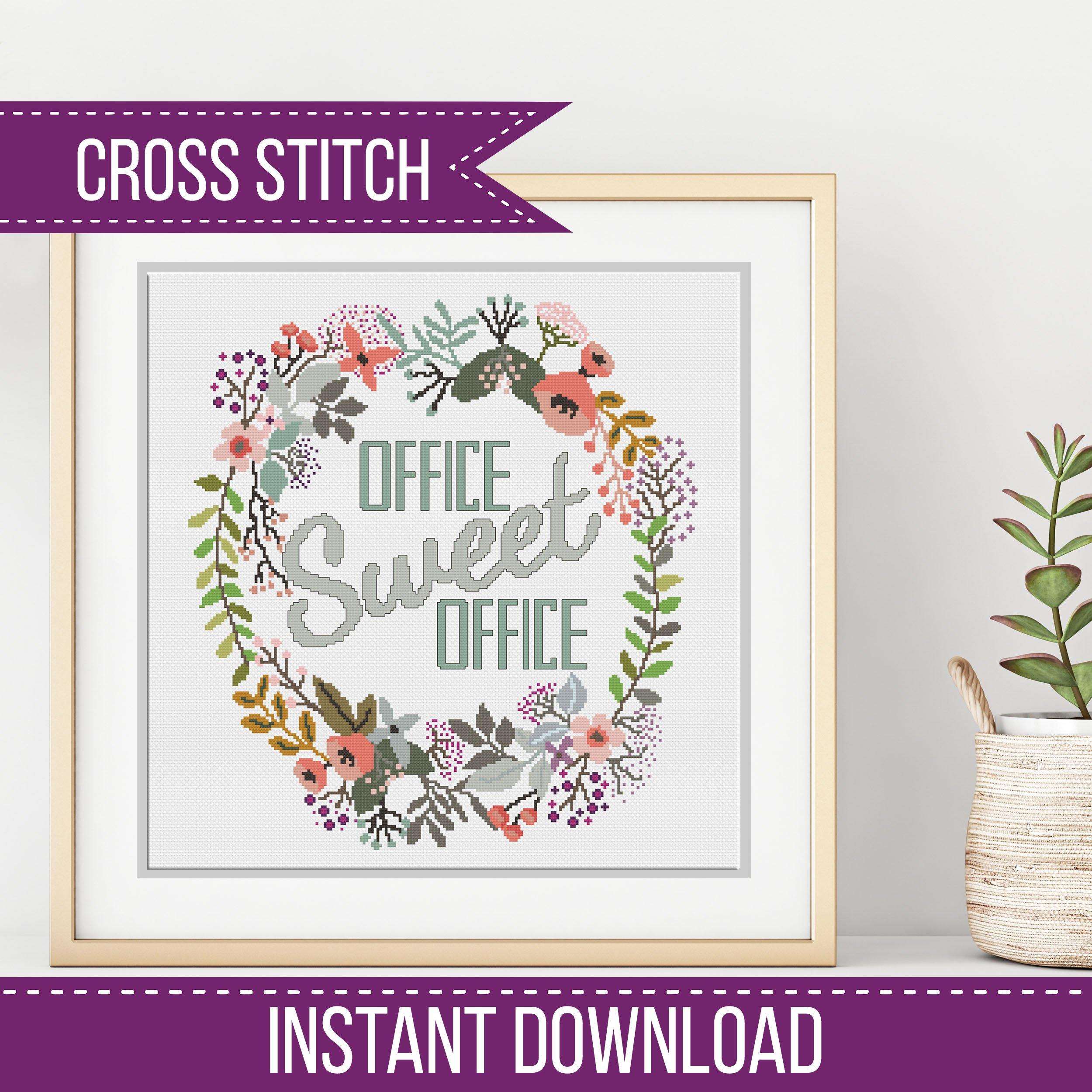 Office Sweet Office; Cross Stitch Pattern - by Peppermint Purple