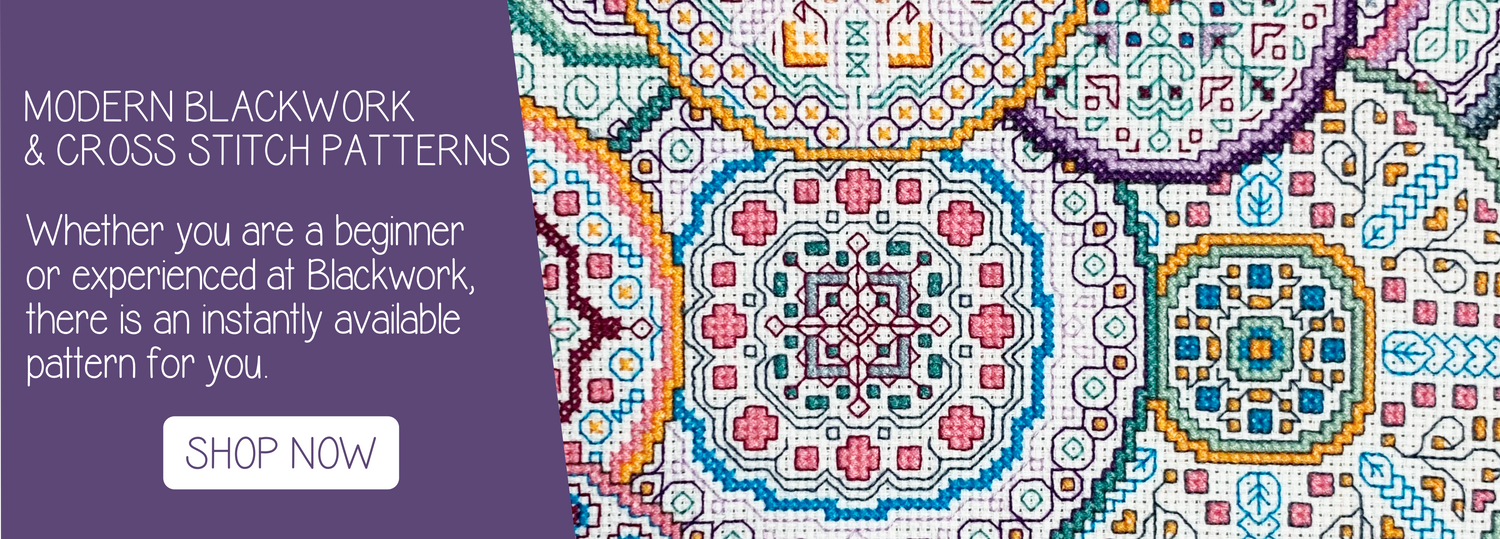Blackwork Patterns & Cross Stitch Patterns – Peppermint Purple
