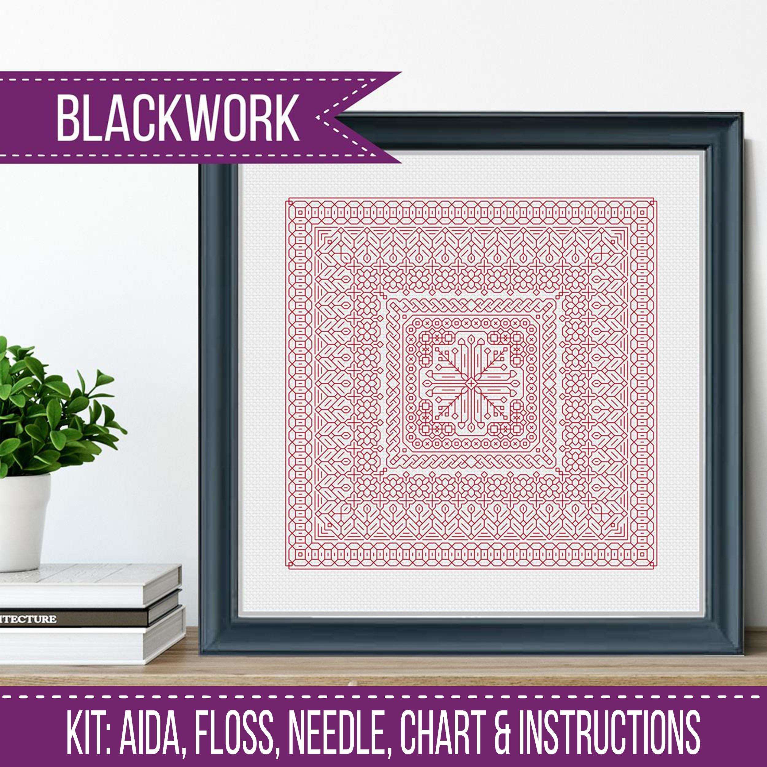Red Study In Colour Blackwork Kit; Blackwork Kit - by Peppermint Purple