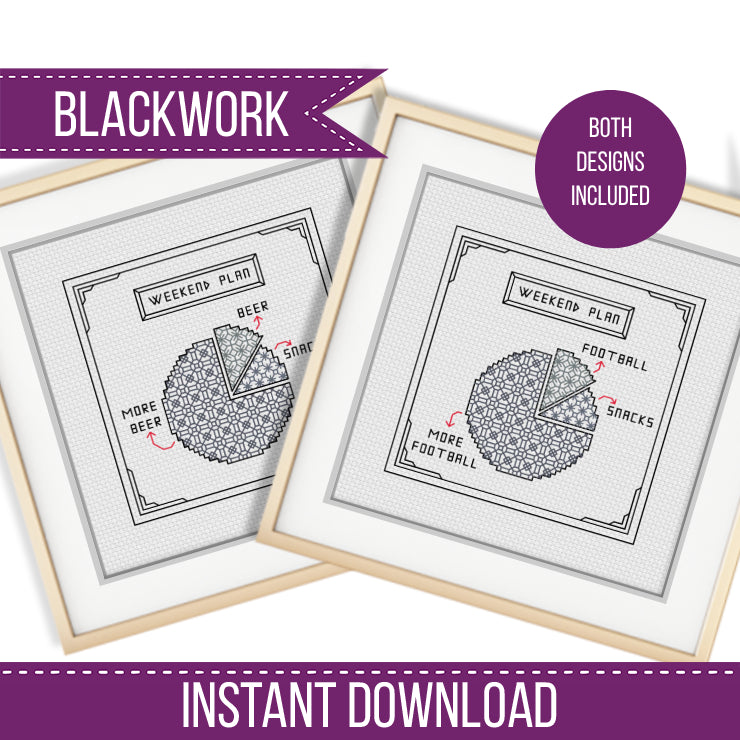 Centre Stage - Weekend Plan; Blackwork Pattern - by Peppermint Purple