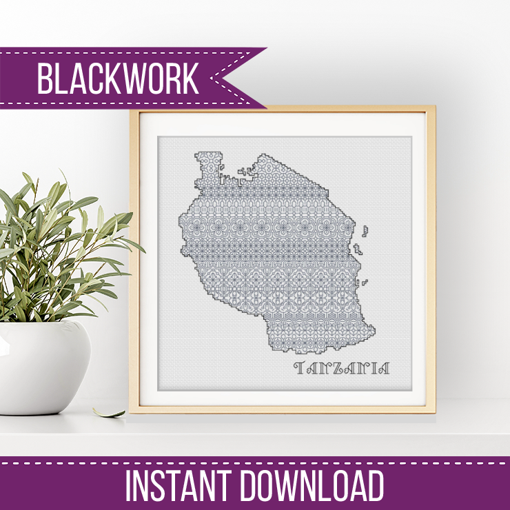 Tanzania; Blackwork Pattern - by Peppermint Purple
