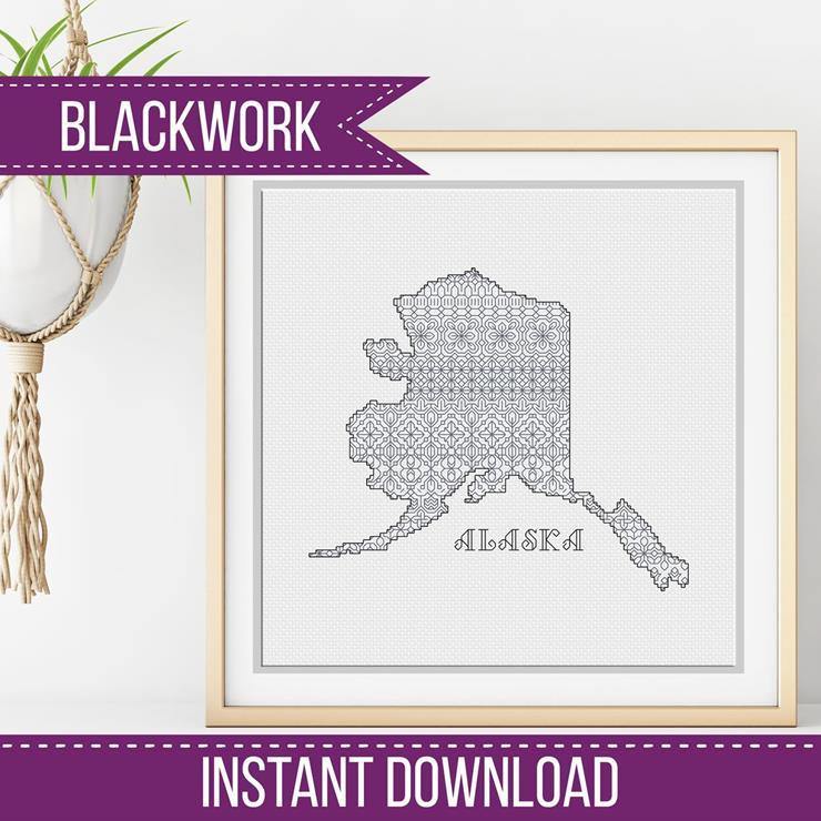 Alaska Blackwork; Blackwork Pattern - by Peppermint Purple