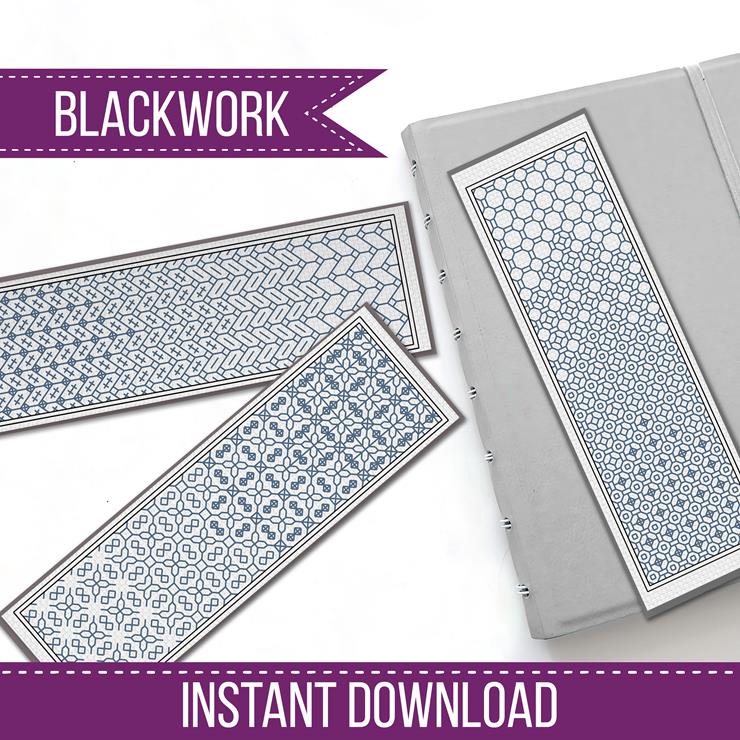 Blackwork Shading Bookmarks; Blackwork Pattern - by Peppermint Purple