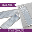Blackwork Shading Bookmarks; Blackwork Pattern - by Peppermint Purple