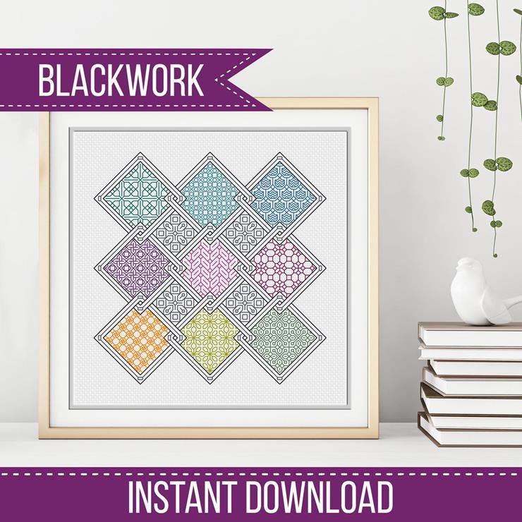 Celtic Knot Blackwork; Blackwork Pattern - by Peppermint Purple