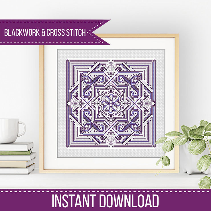 Hints of Violet; Blackwork Pattern - by Peppermint Purple