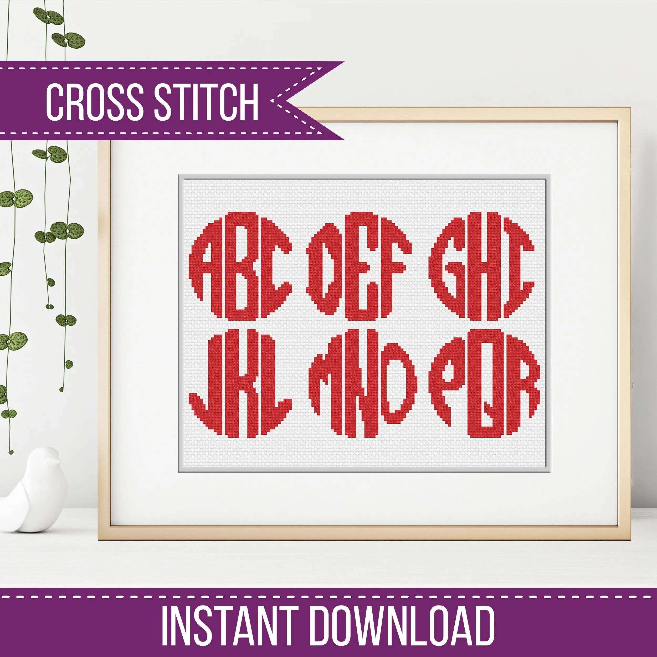 CROSS STITCH FONTS - Peppermint Purple